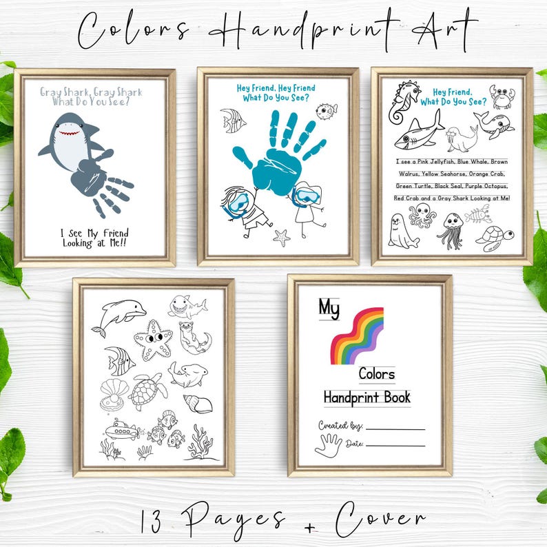 Sea Animals Handprint Art Craft My Handprint Coloring Book for Kids ...