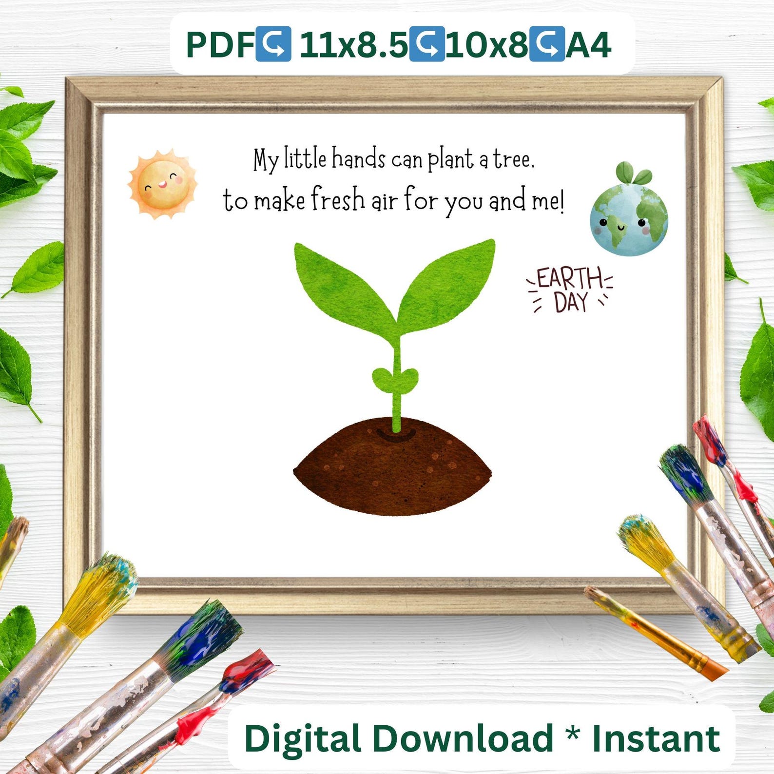 Earth Day Handprint Craft| Earth Day Printable for Preschoolers| Kids ...