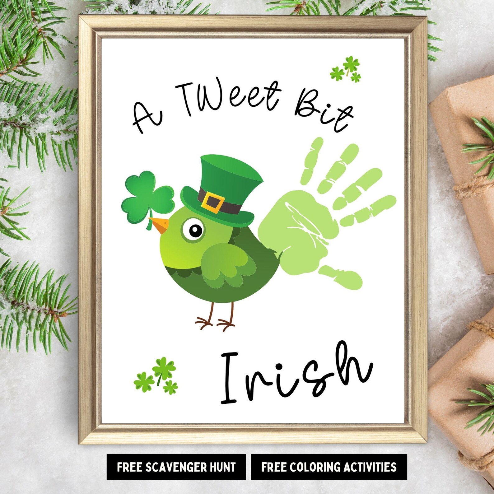 St Patrick's Day Handprint Craft| Wee Bit Irish Baby Footprint Art ...