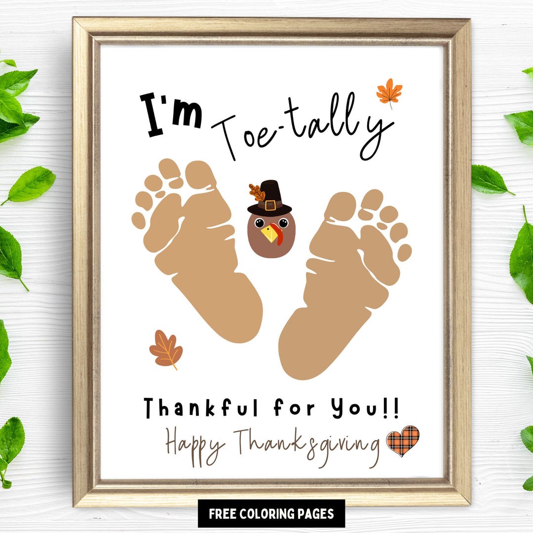 Turkey Footprint Art Craft, Thankful Turkey Fall Preschool Craft ...