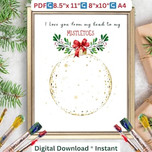 Mistletoes Footprint Ornament Craft Christmas Mistletoes Winter ...