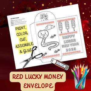 Lunar New Year Red Envelope Coloring Activity Chinese New Year of the ...