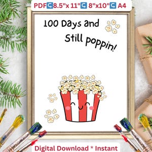 100th Day of School Handprint Art Craft| Still Poppin Happy 100 Days ...