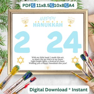 Happy Hanukkah 2024 Handprint Art Craft| Holiday Handprint Poem ...