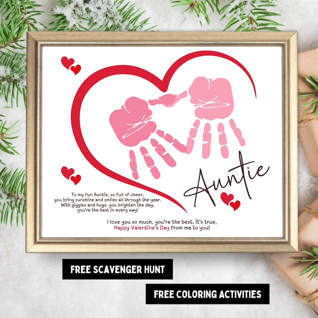 Auntie Handprint Poem Craft| Valentines Day Heart Handprint Art| Gift ...