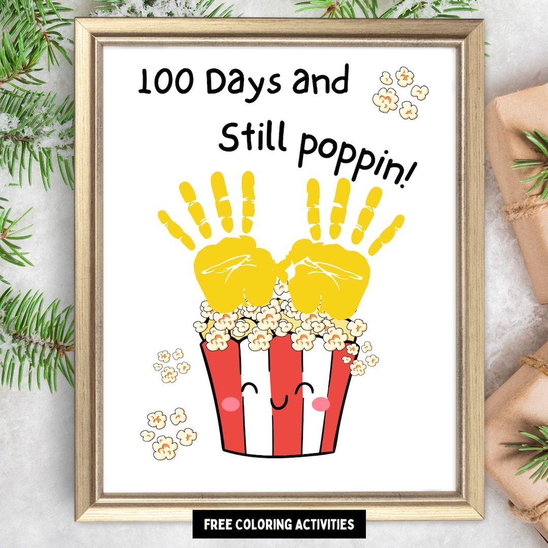 100th Day of School Handprint Art Craft| Still Poppin Happy 100 Days ...