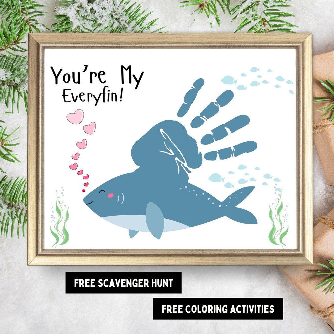 Valentines Love Handprint Craft| Shark Handprint Art for Prek Classroom ...