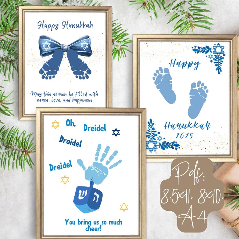 Hanukkah Handprint Art Craft, Holiday Handprint Bundle, Winter ...