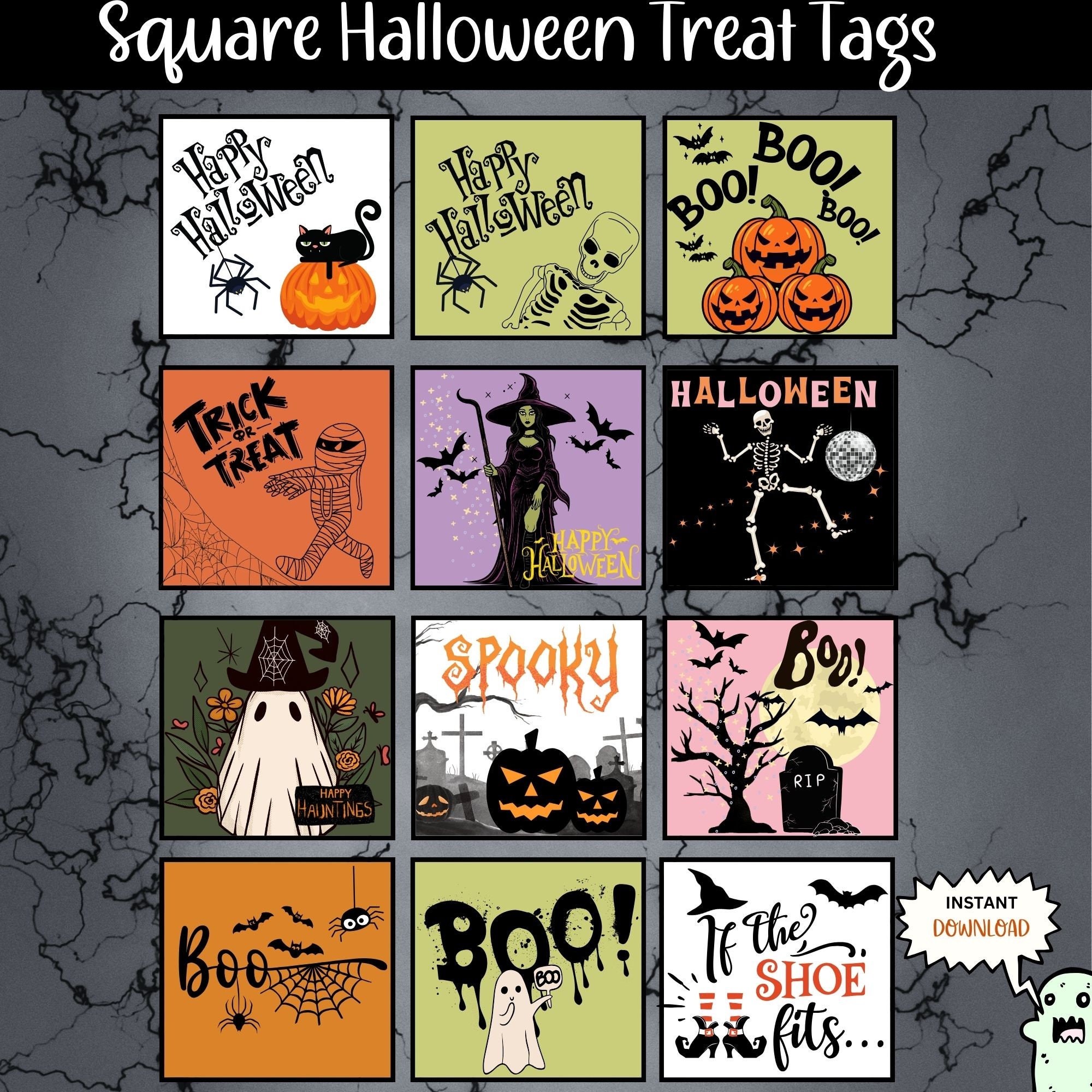 Halloween Treat Tags Printable Halloween Treat Tagsgroovy - Etsy
