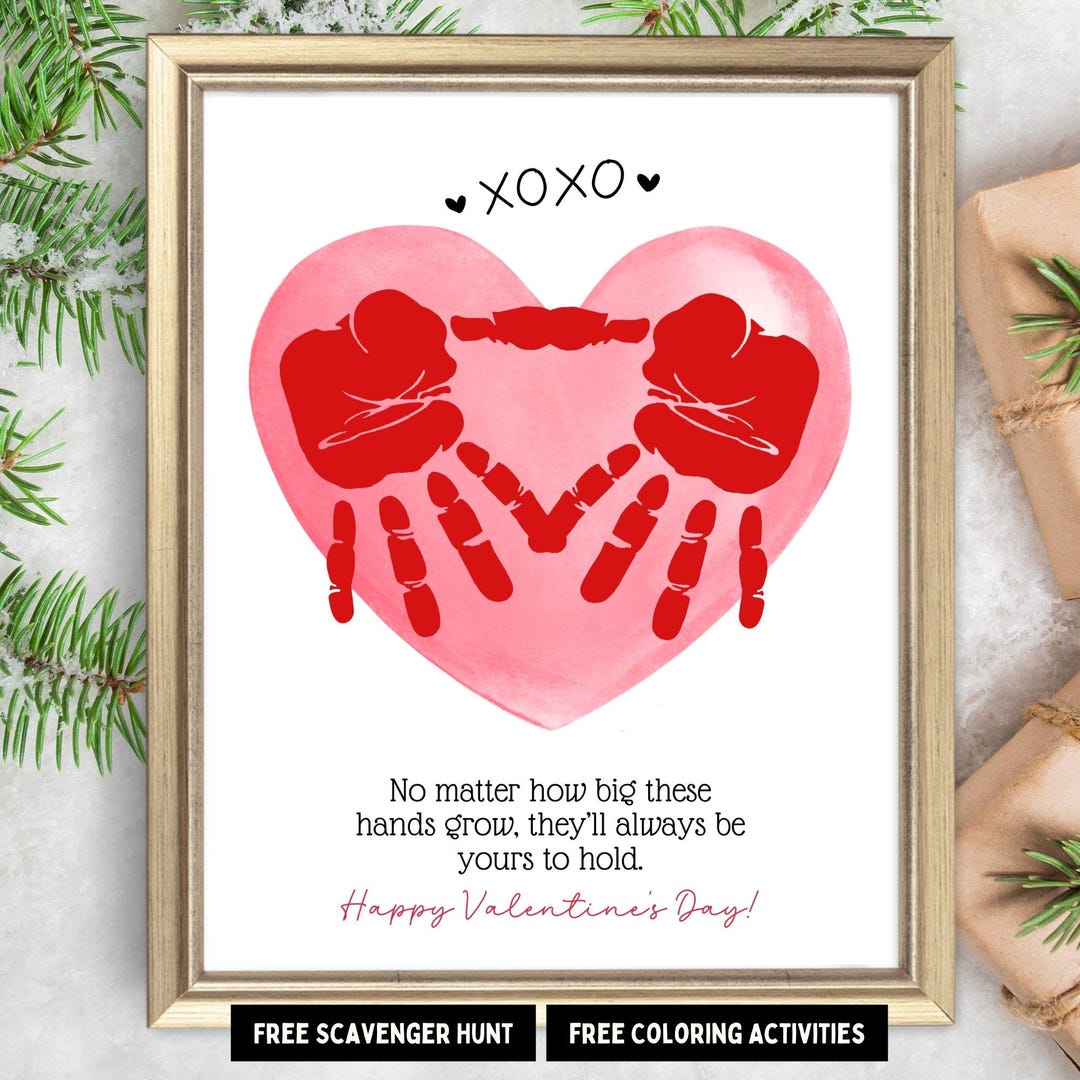 Valentines Day Handprint Heart Craft| Love Handprint Poem Art| Class ...