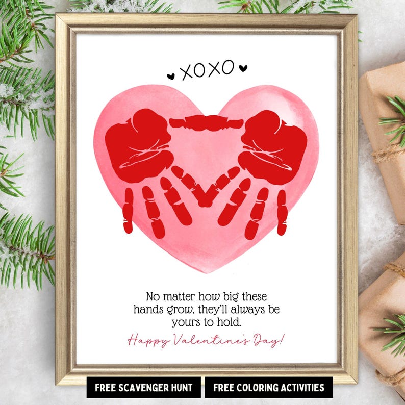 Valentines Day Handprint Heart Craft| Love Handprint Poem Art| Class ...