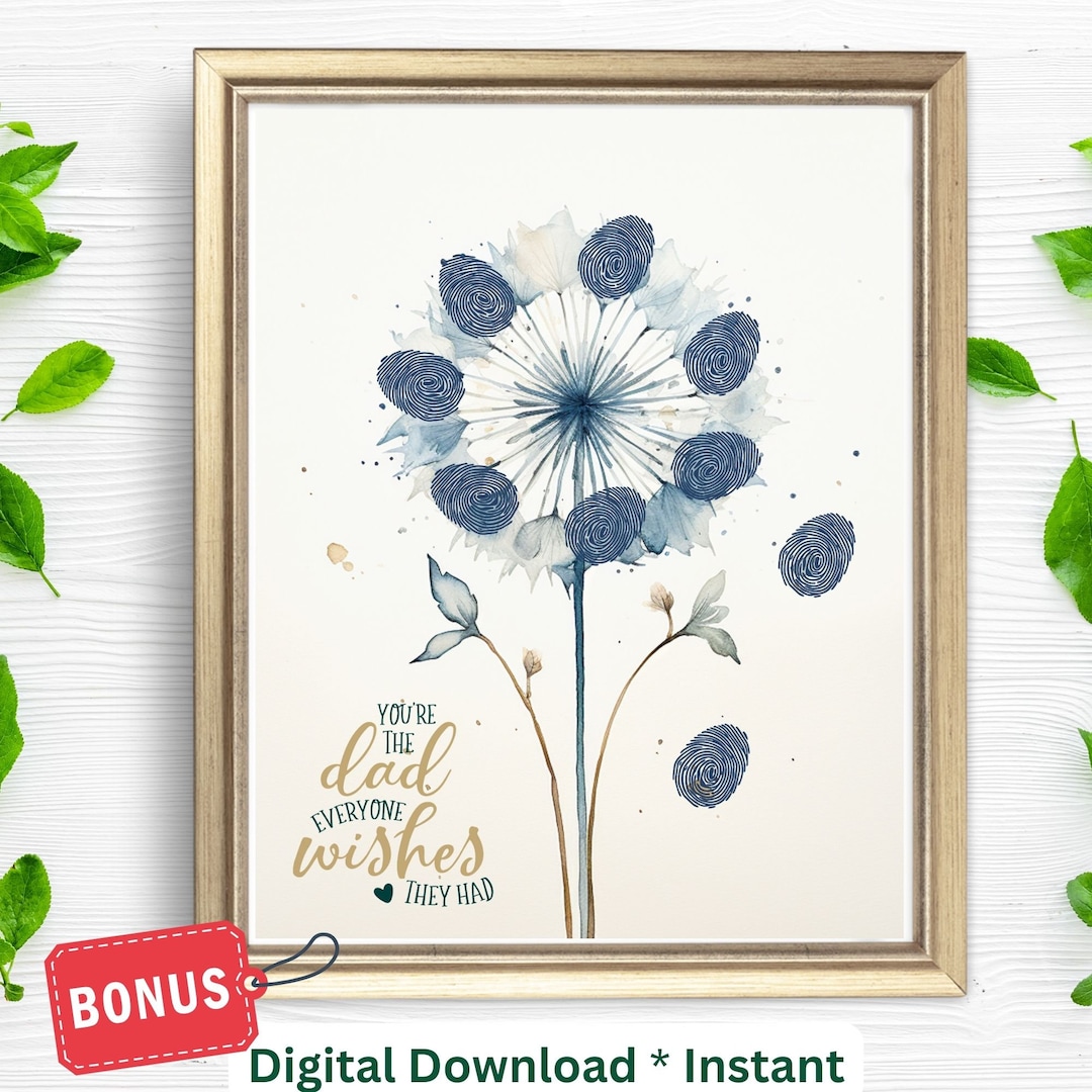 Fathers Day Fingerprint Craft| Dandelion Fingerprint Art| I Couldn't ...
