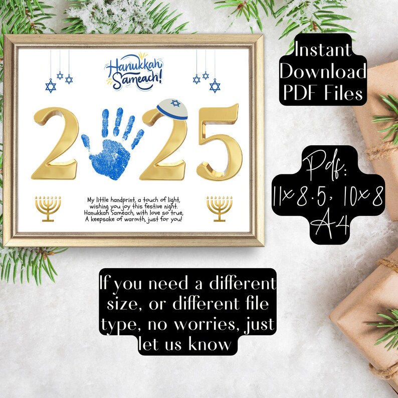 Hanukkah Handprint Craft 2025 Printable, Jewish Holiday Kids Art ...