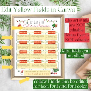 Editable Christmas Holiday Appreciation Flyer| Teacher 12 Days of ...