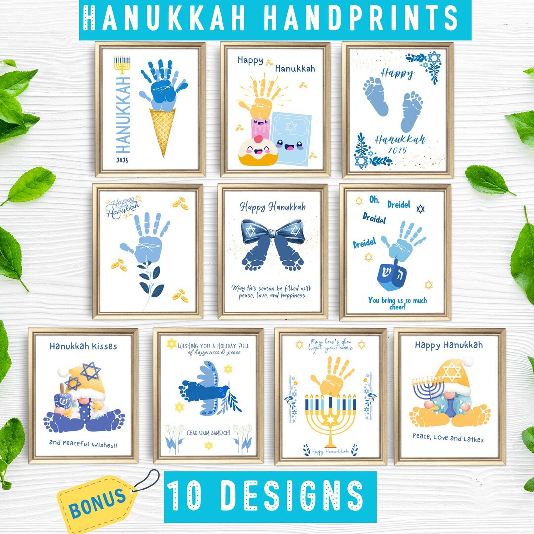 Hanukkah Handprint Art Craft, Holiday Handprint Bundle, Winter ...