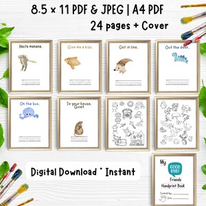 Animal Handprint Art Craft| My Handprint Craft Book for Kids Preschool ...