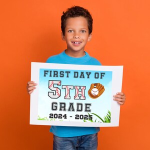 First Day of School Sign Printable| First Day of 5th Grade Printable ...