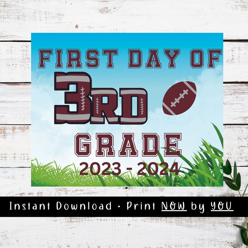 First Day of School Sign Printablefirst Day of 3rd Grade - Etsy