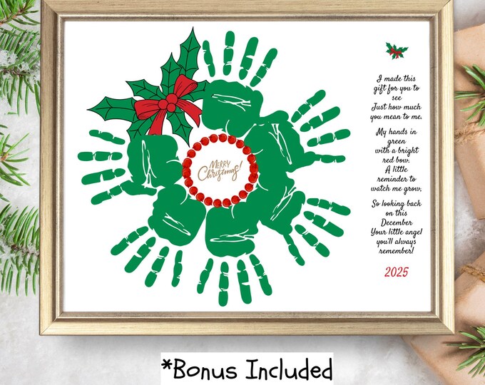 Christmas Holiday Winter Mitten Handprint Poem Toddler Baby Printable ...