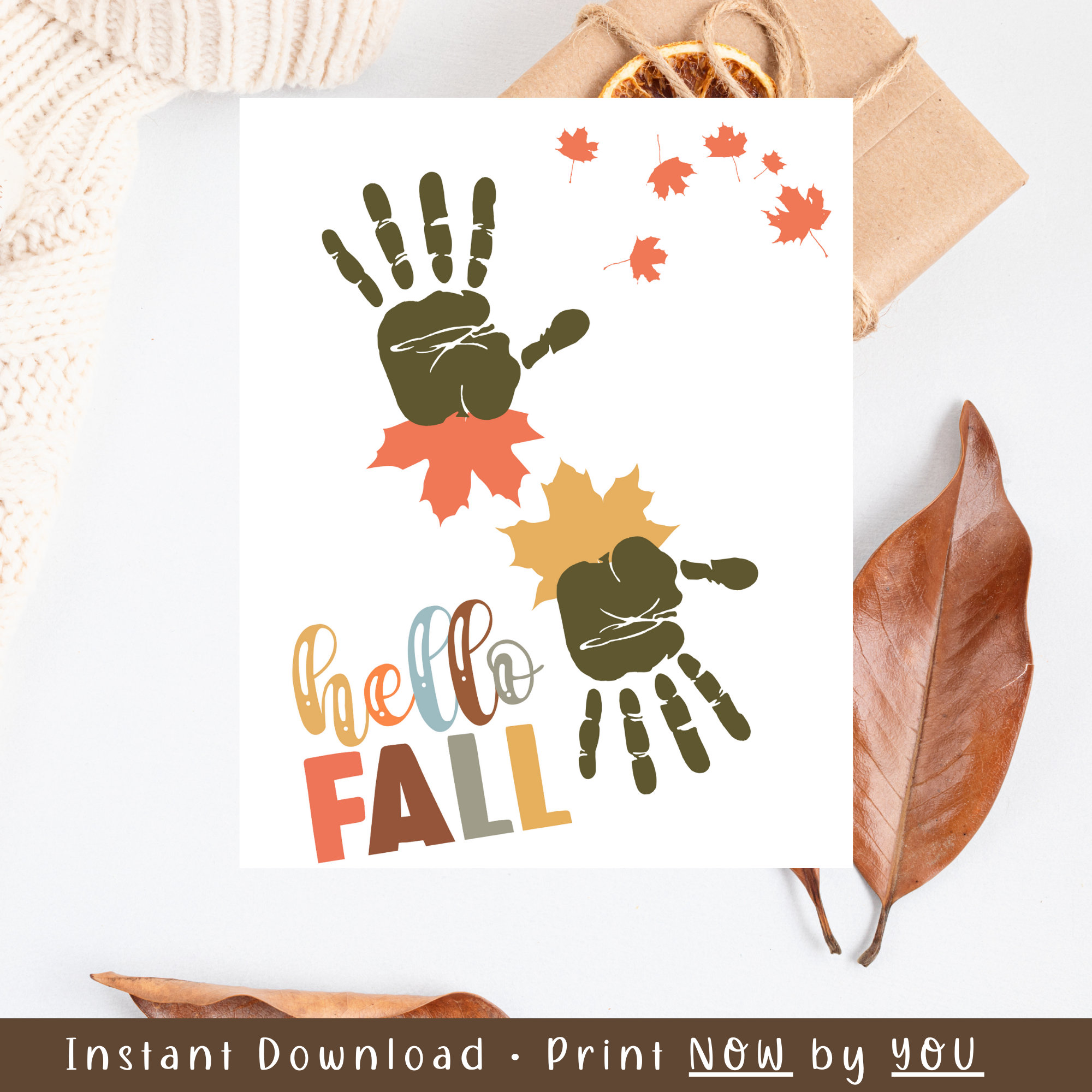 Fall Handprint Art|hello Fall Leaves Handprint Footprint Art Craft for ...