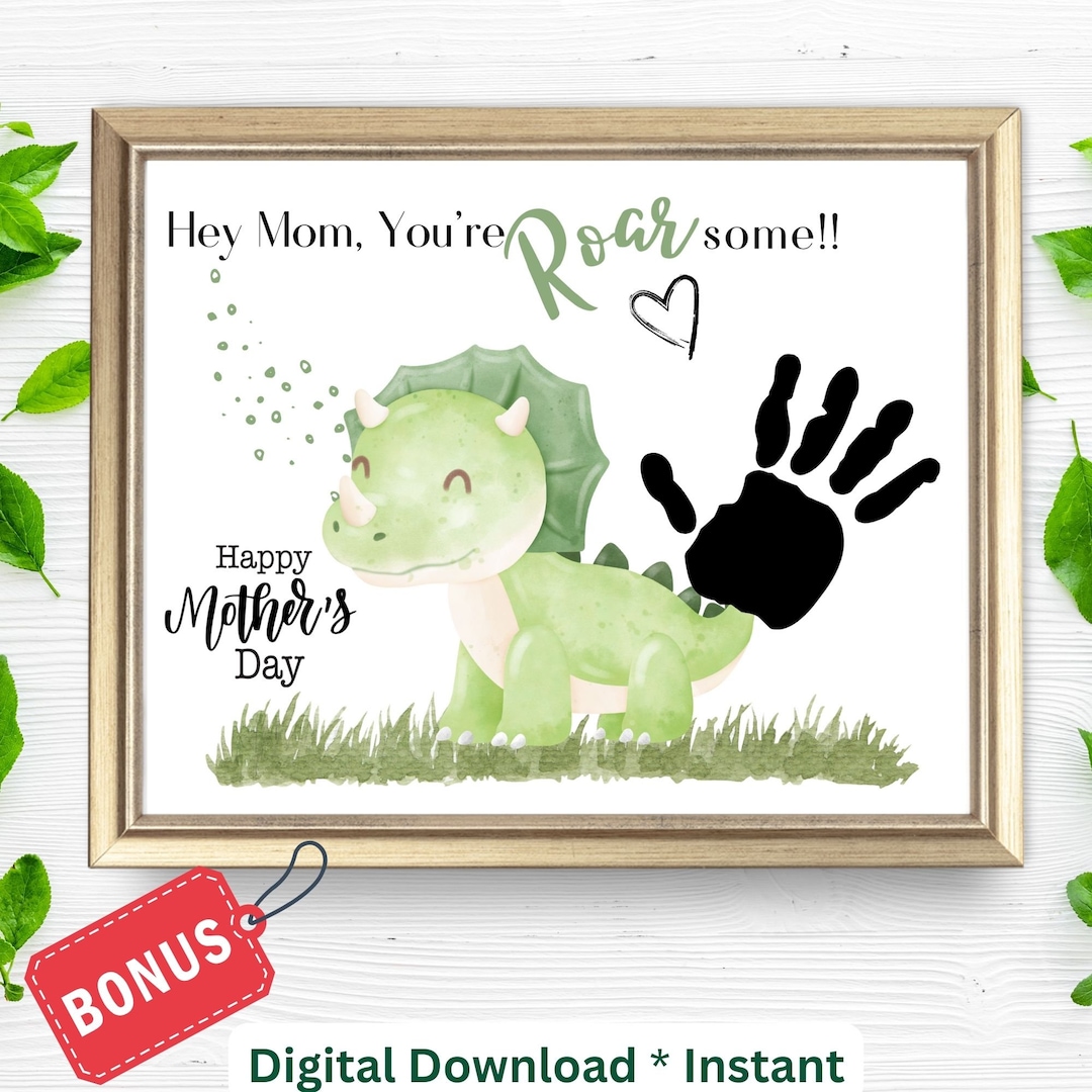 Mother's Day Footprint Craft| Dinosaur Footprint Sign for Kids ...