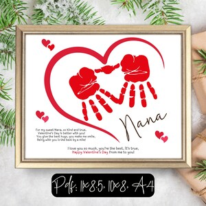 Nana Handprint Poem Craft| Valentines Day Heart Handprint Art| Gift for ...