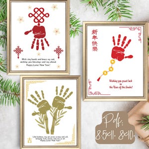 Lunar New Year 2025 Handprint Art Bundle| Year of the Snake Handprint ...