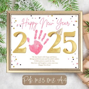 Happy New Year 2025 Handprint Art Craft| Holiday Handprint Poem| DIY ...