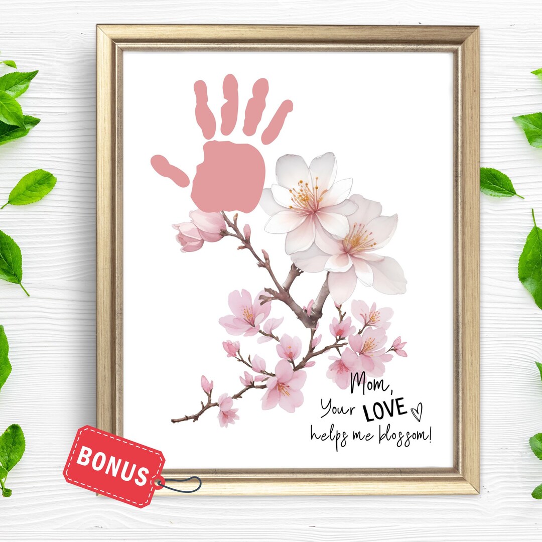 Mother's Day Flower Footprint Craft| Blossom Bouquet Handprint Sign ...