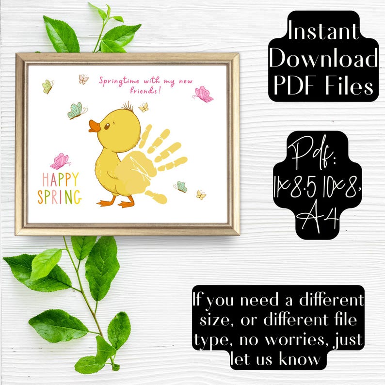 Spring Handprint Craft| Duck Handprint Art| Newborn Baby Keepsake Kit ...