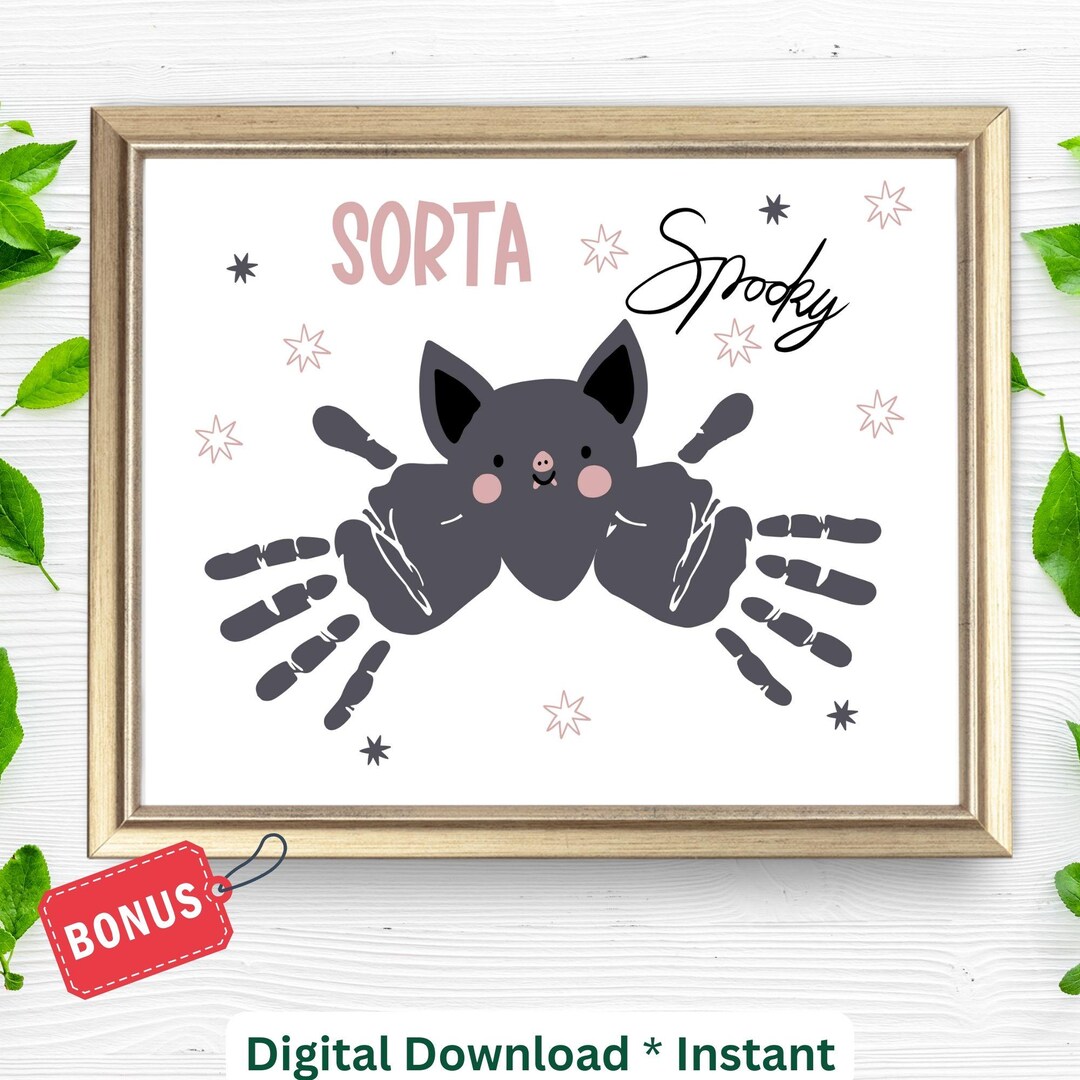 Halloween Handprint Art Craft| Spooky Bat Handprint Art| Halloween Kids ...