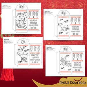 Lunar New Year Red Envelope Coloring Activity Chinese New Year of the ...