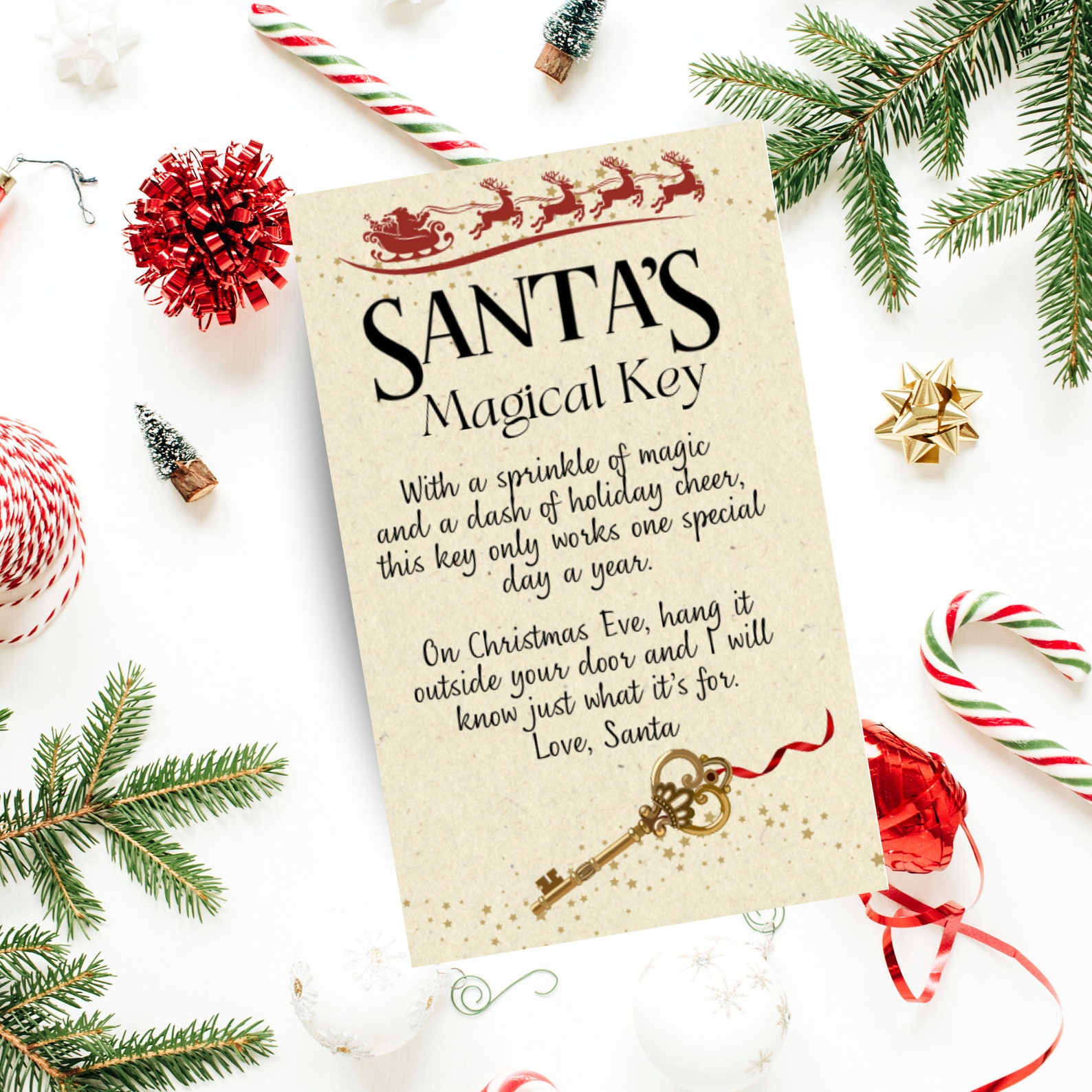 Santa's Magic Key Tag| Christmas Eve Box Filler| Magical Christmas Key ...