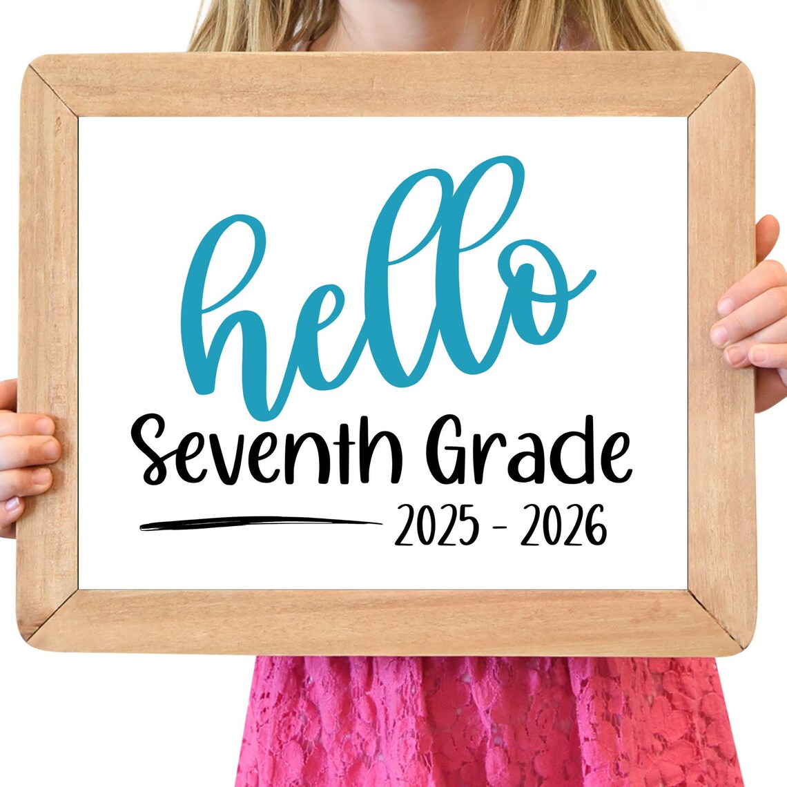 Hello Seventh Grade First Day of School Printable Sign| My First Day of ...