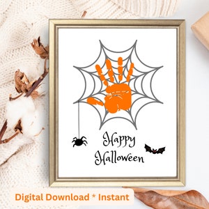 Halloween Handprint Art|fall Preschool Printable Pumpkin Handprint ...