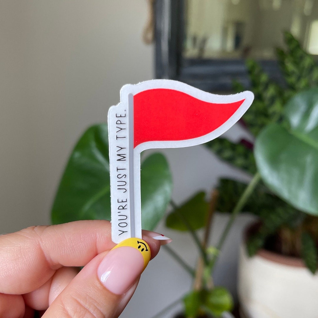 Red Flag Sticker Waterproof Sticker - Etsy