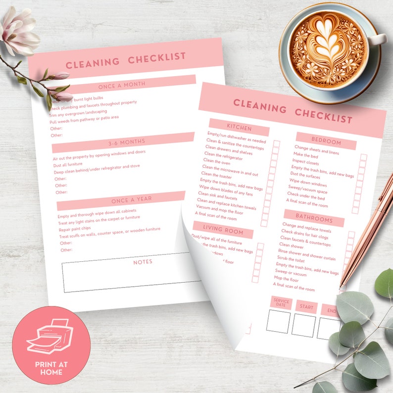 Printable Air Bnb Cleaning Checklist INSTANT DOWNLOAD Air Bnb Cleaning ...