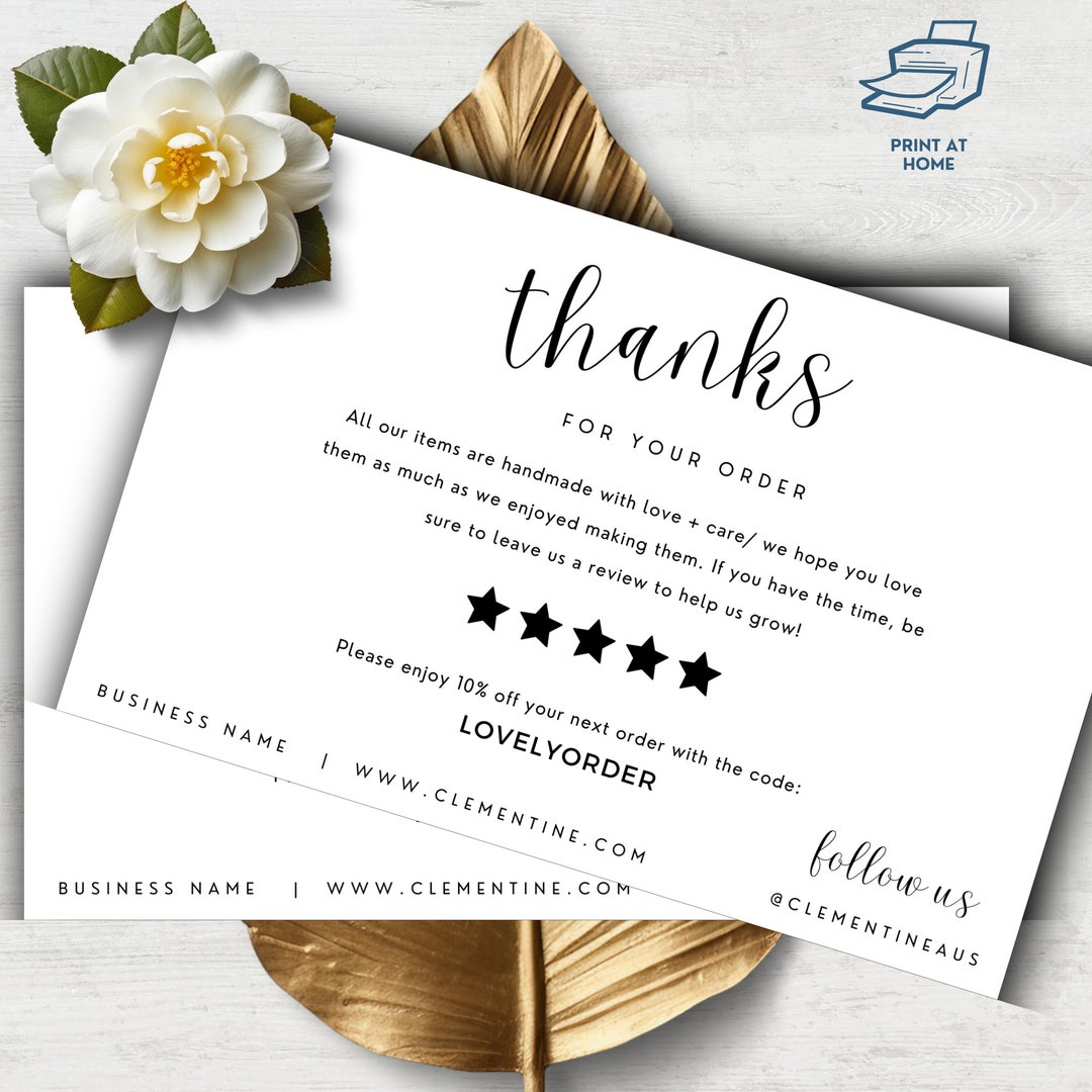 Simple Business Thank You Card INSTANT DOWNLOAD Printable Canva ...