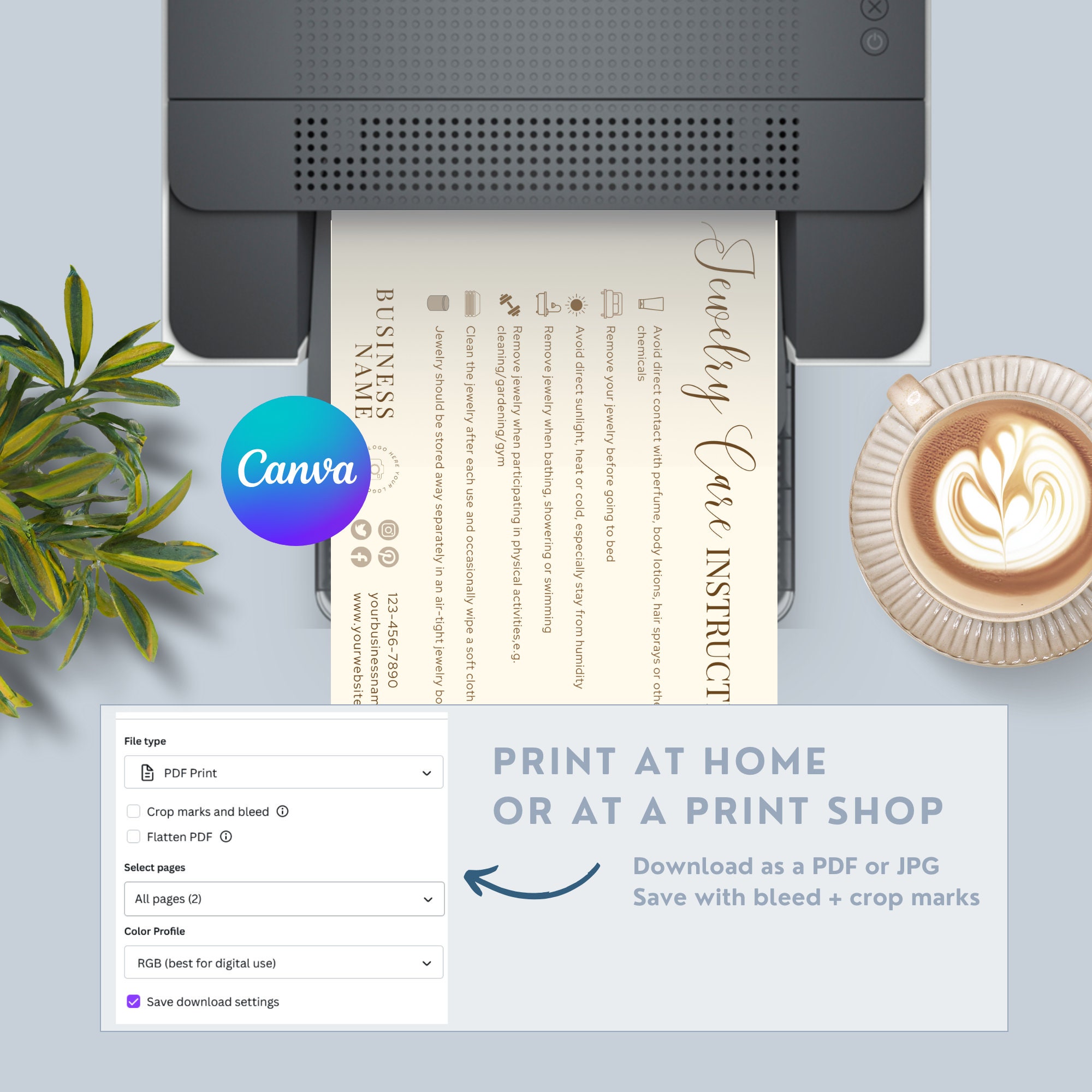Simple Business Thank You Card INSTANT DOWNLOAD Printable Canva ...