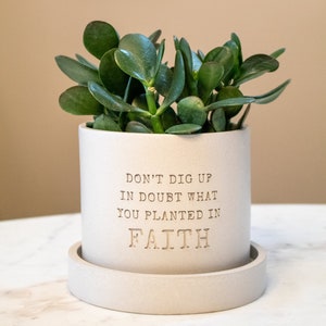 Plant in Faith Christian Planter Handmade Cement Planter Indoor Planter ...