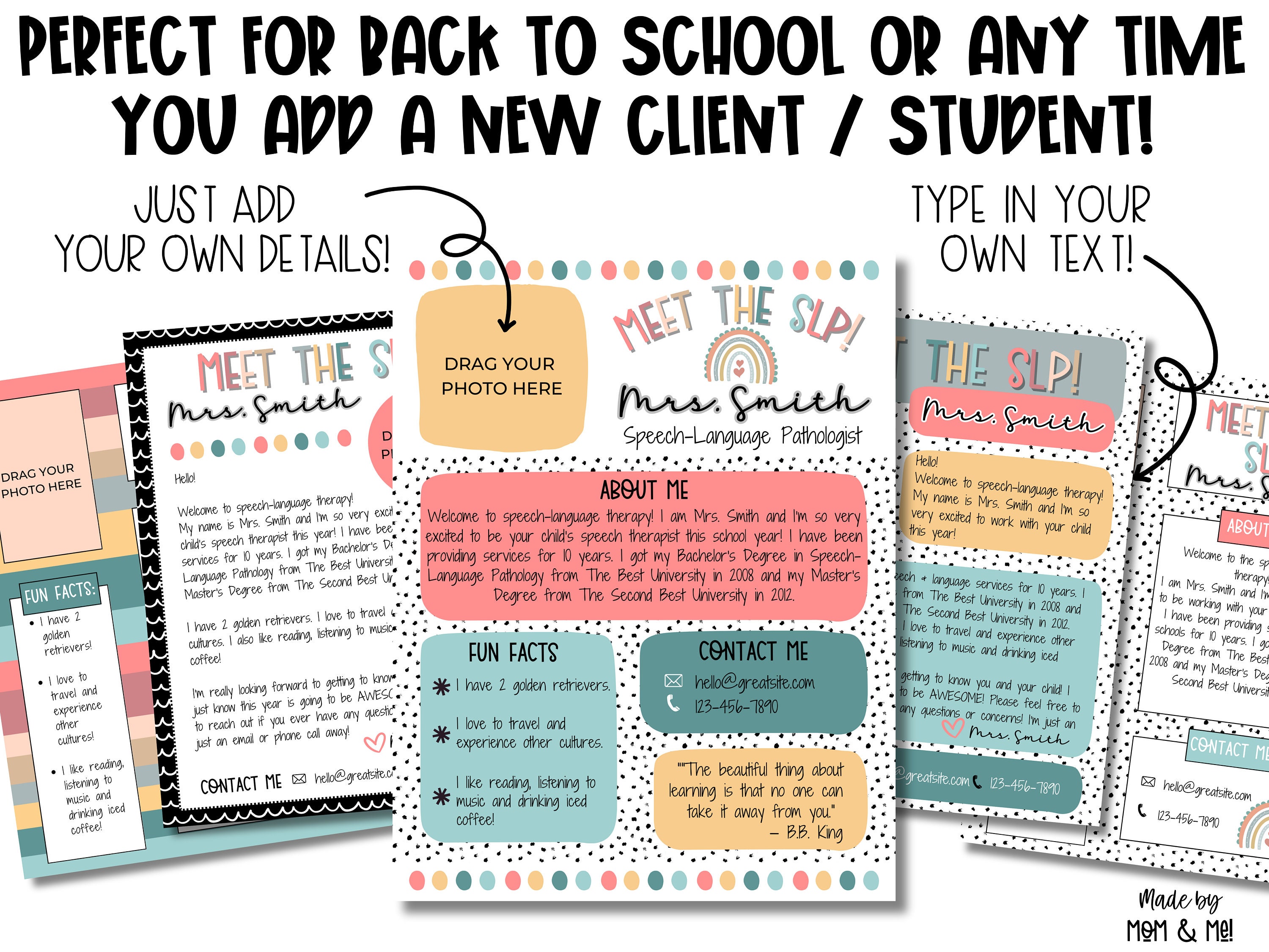 Meet the SLP: Editable Newsletter Template, Welcome Letter, Back to ...