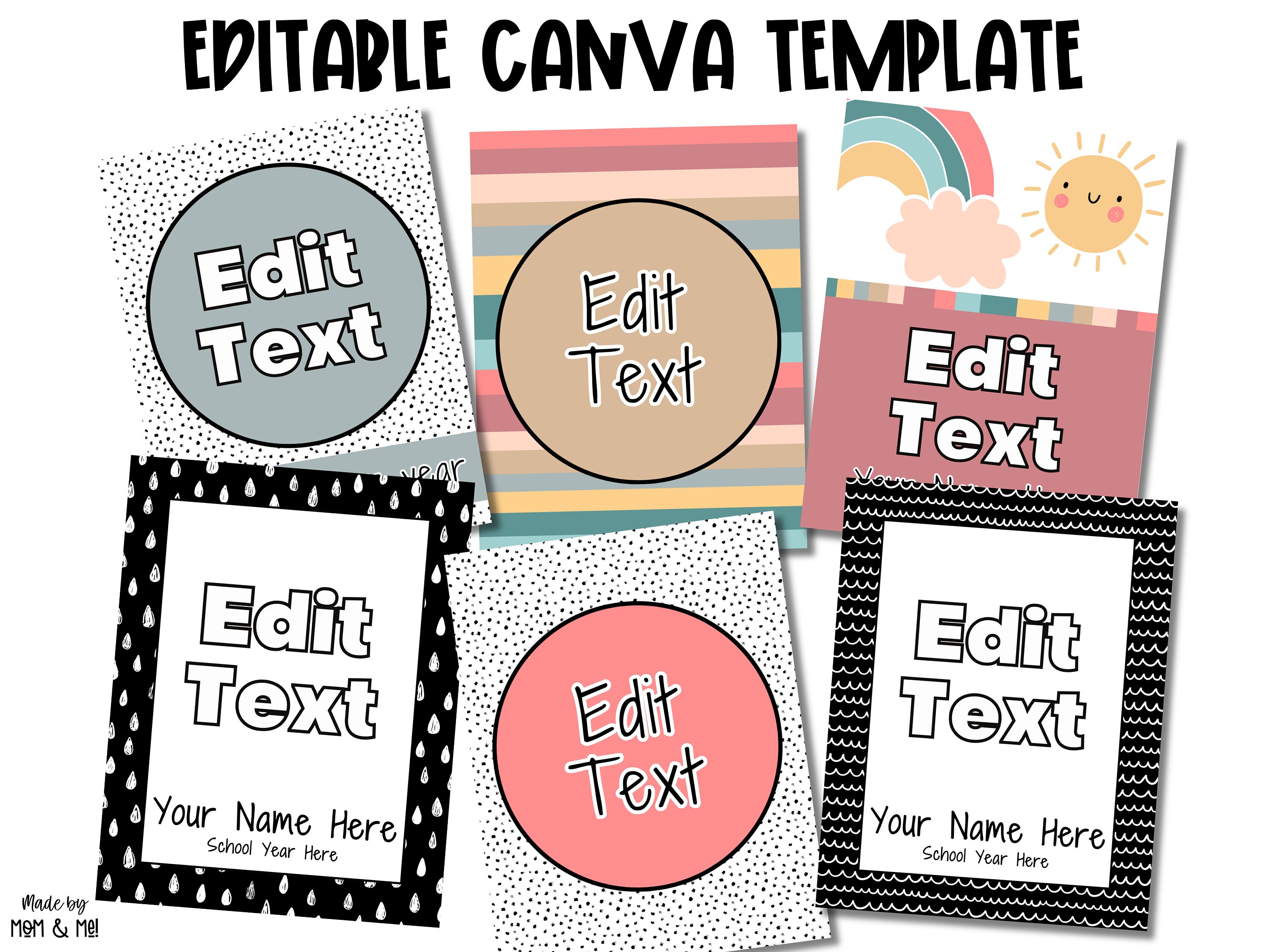 Editable Binder Covers & Spines, Boho Classroom Decor, Printable ...