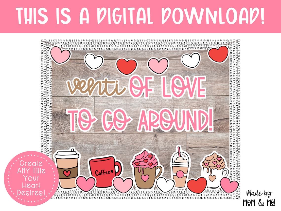 Valentine's Day Bulletin Board Kit, Valentine's Day Door Decor ...