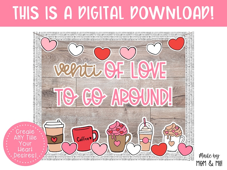 Valentine's Day Bulletin Board Kit, Valentine's Day Door Decor ...