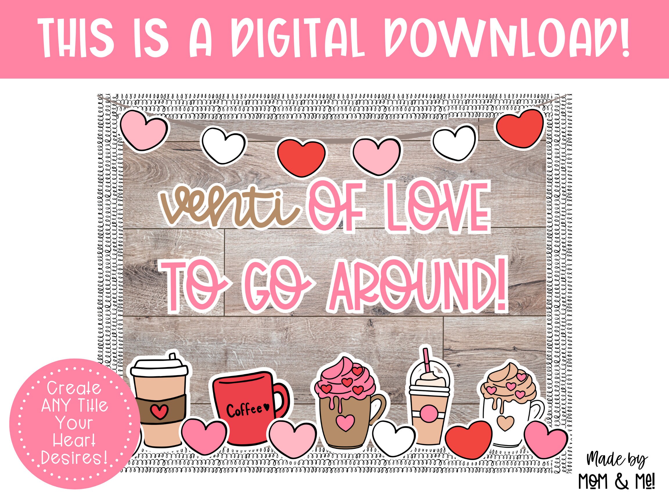 Valentine's Day Bulletin Board Kit, Valentine's Day Door Decor ...