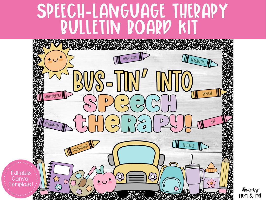 Speech Therapy Bulletin Board, SLP Classroom Decor, Composition ...