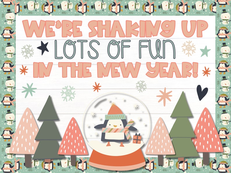 Winter Bulletin Board Kit, New Year Bulletin Board, Winter Classroom ...