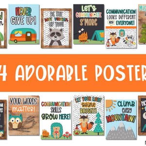 Speech Therapy Room Decor, Camping Theme Bulletin Board Poster, SLP ...