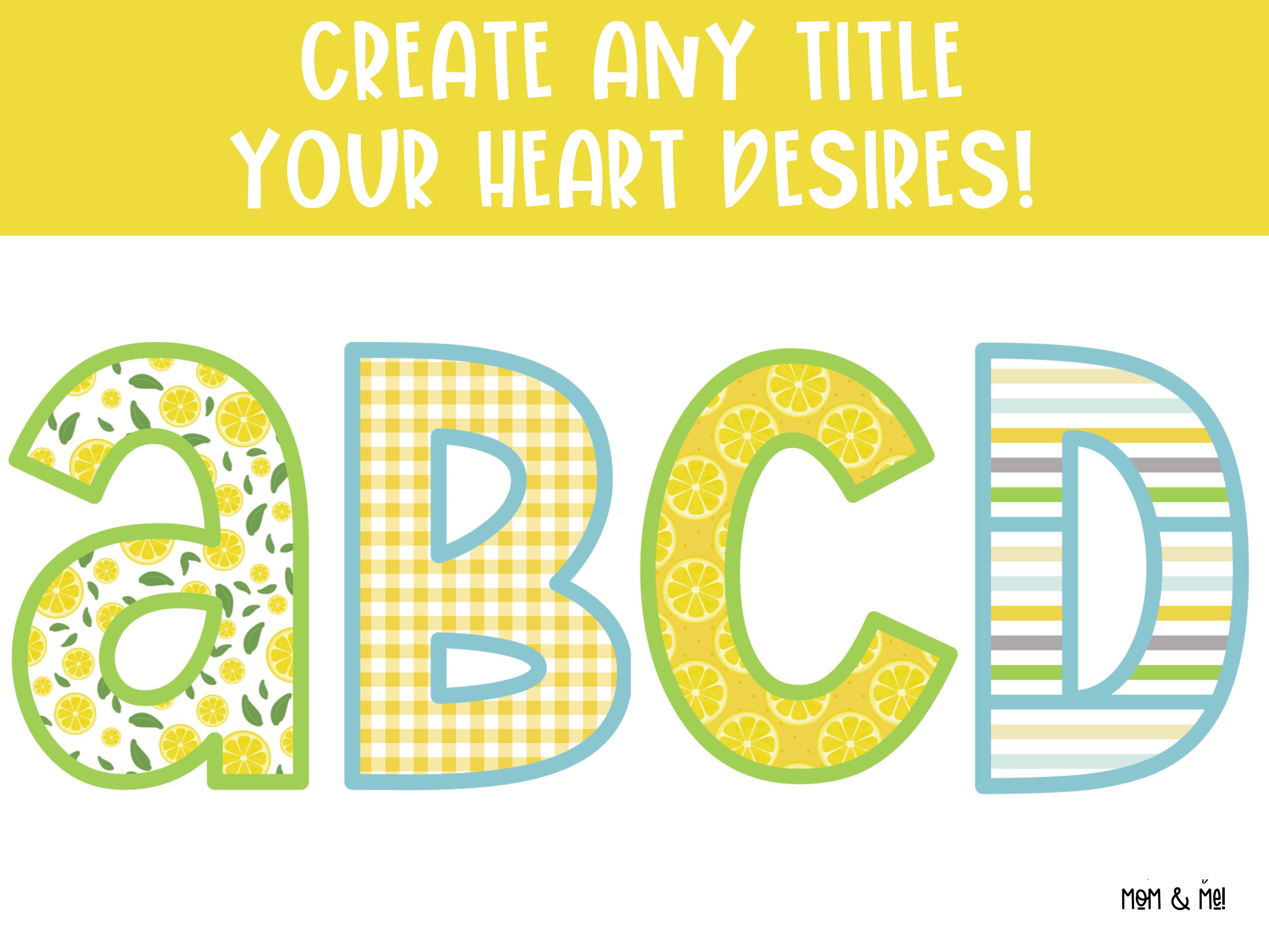 Lemon Bulletin Board Letters: Summer Classroom Decor (PDF Pattern) - Etsy