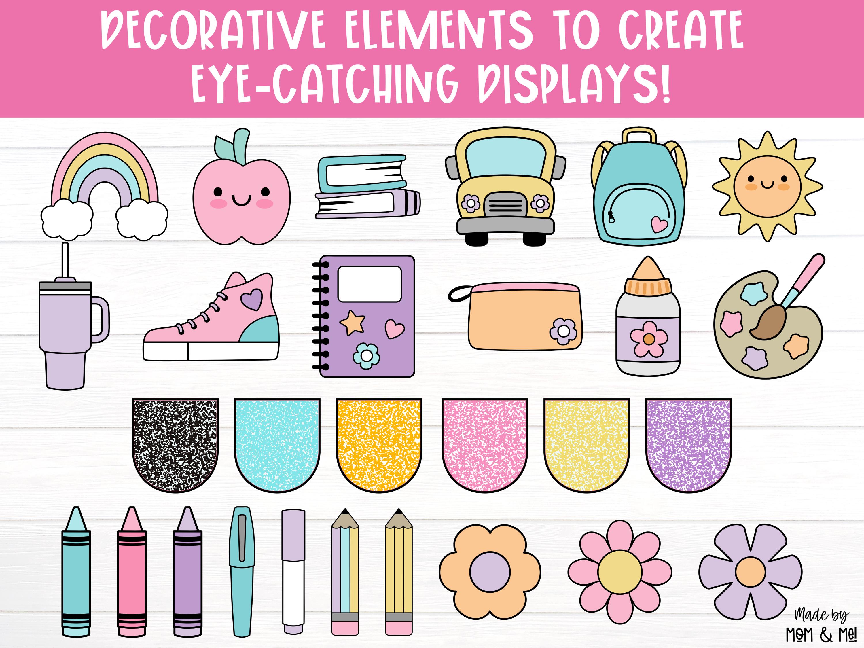 Back to School Bulletin Board, Composition Notebook Classroom Theme ...